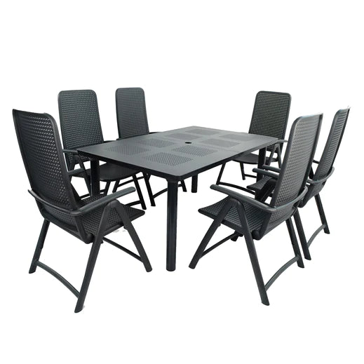 Libeccio 6 Seat Dining Extending Table with Multi Position Chairs – An ...